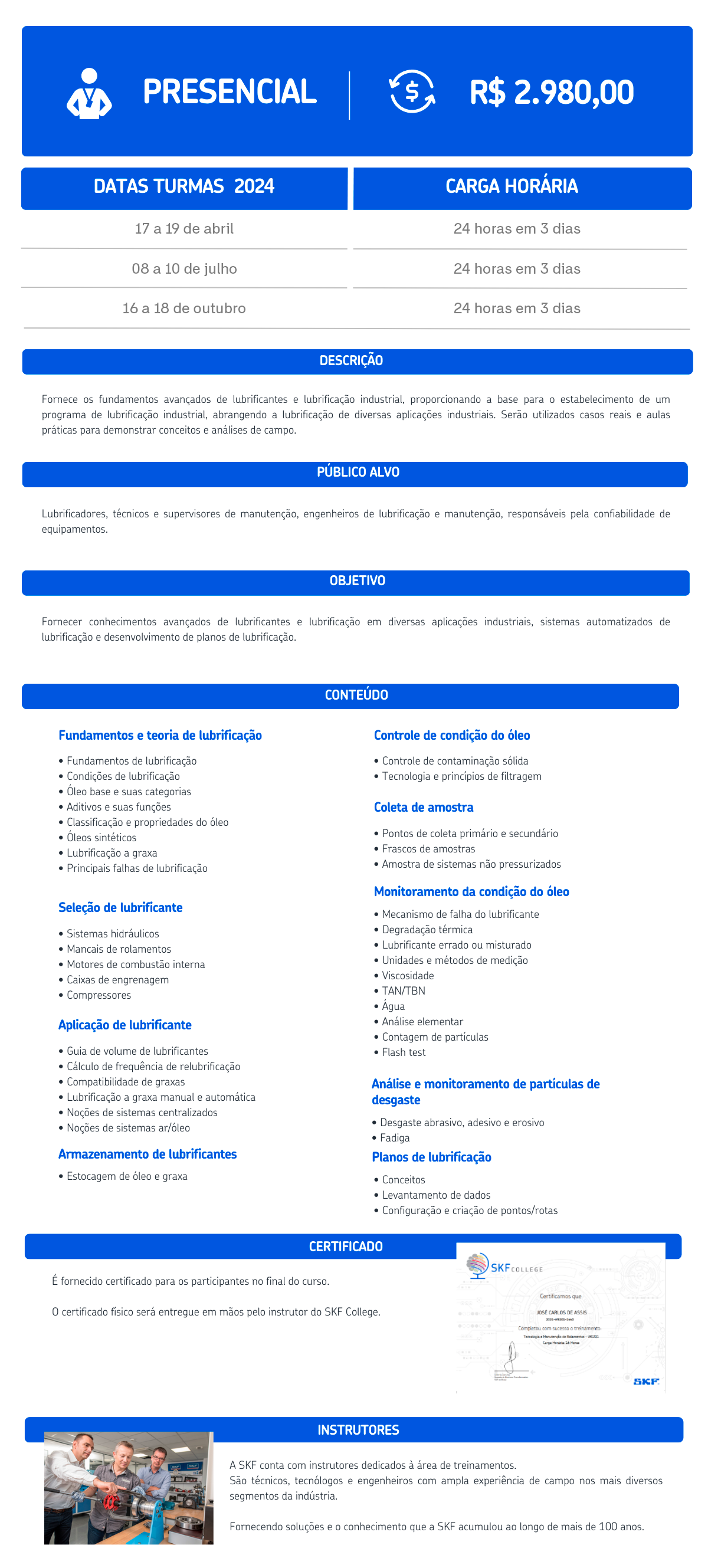 WE302 - Lubrificação Industrial - Avançada - Presencial