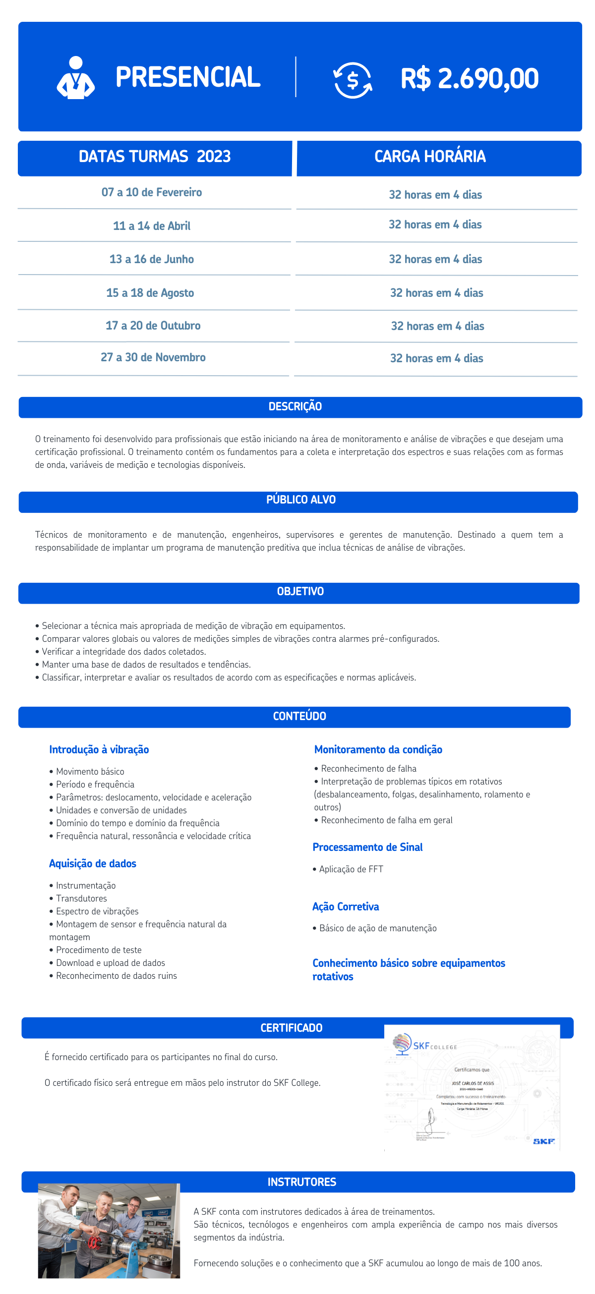WI202 - Análise de Vibrações - Categoria I - ISO18436-2 - Presencial